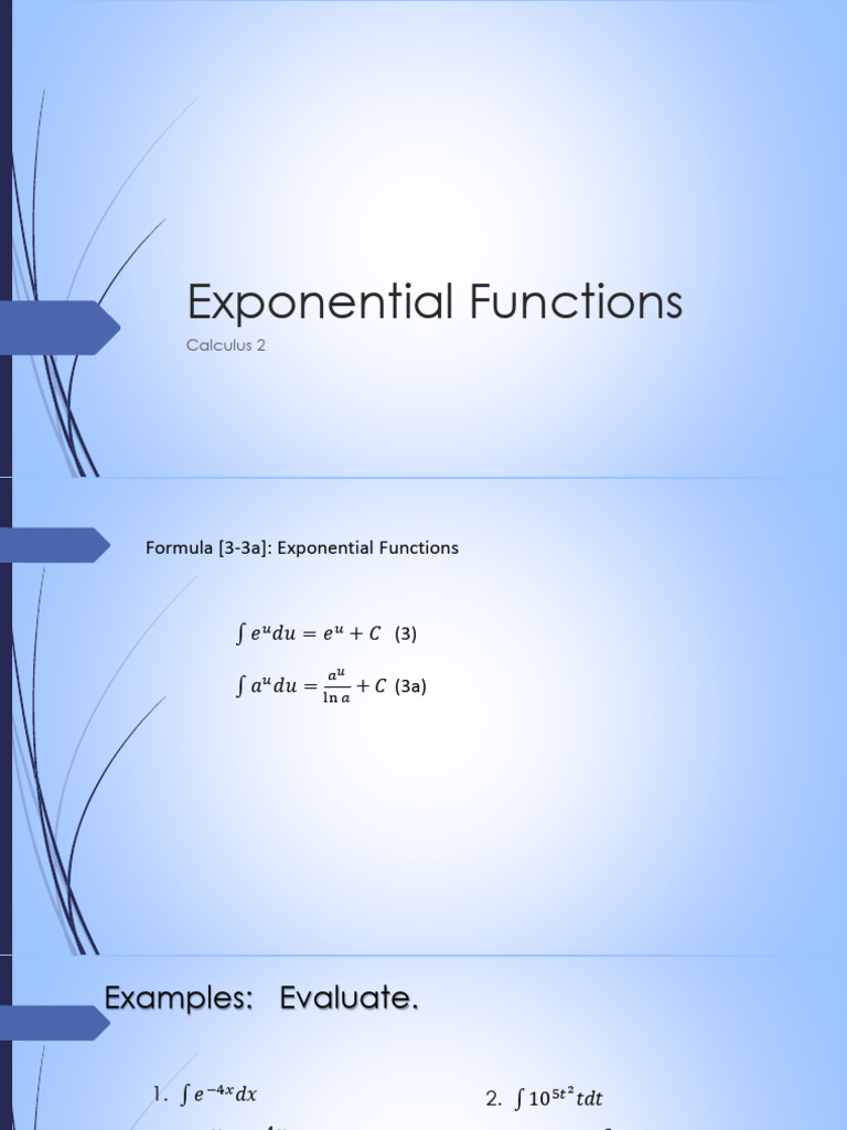 Integration by Exponential Functions | Download Free PDF | Mathematical Analysis | Mathematics