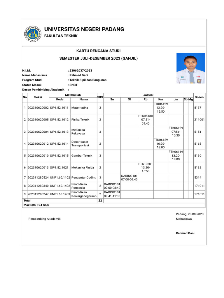 Cetak Kartu Rencana Studi | PDF
