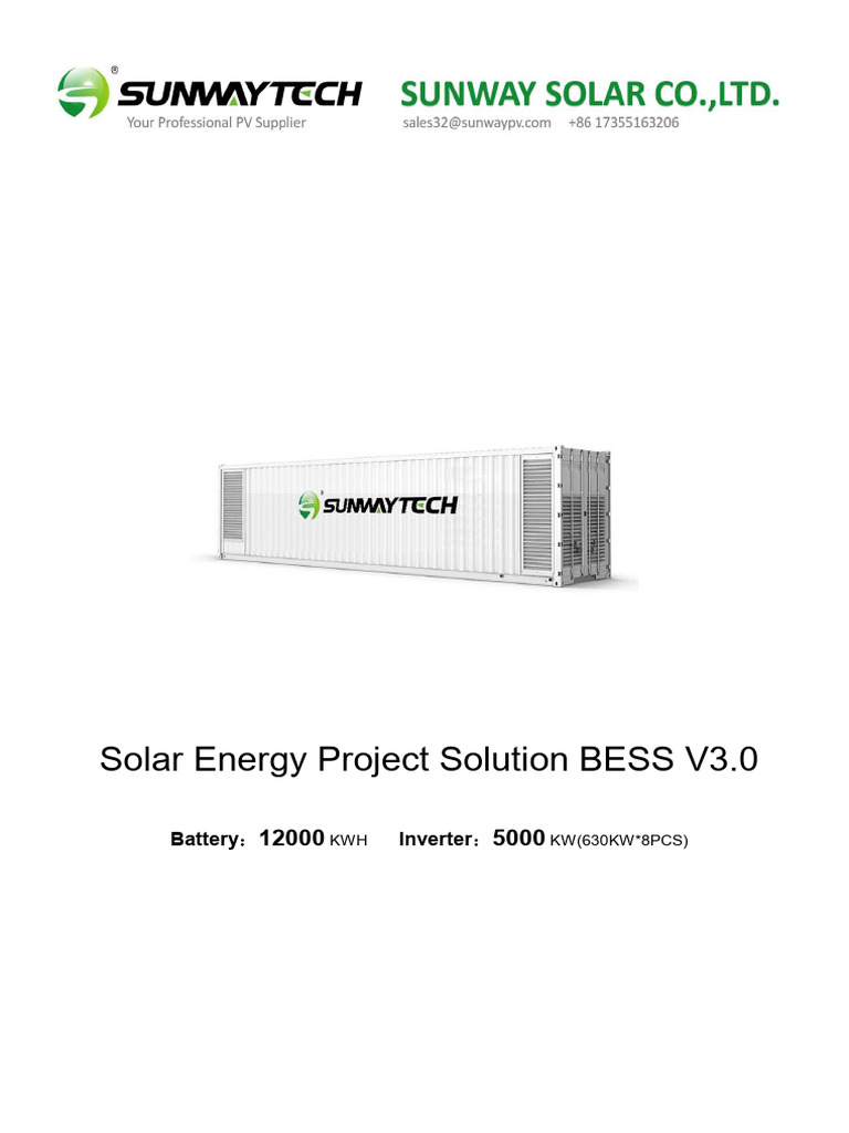 Sunway Project Solution - Hybrid Solar System BESS 5000kw 12000kwh | PDF