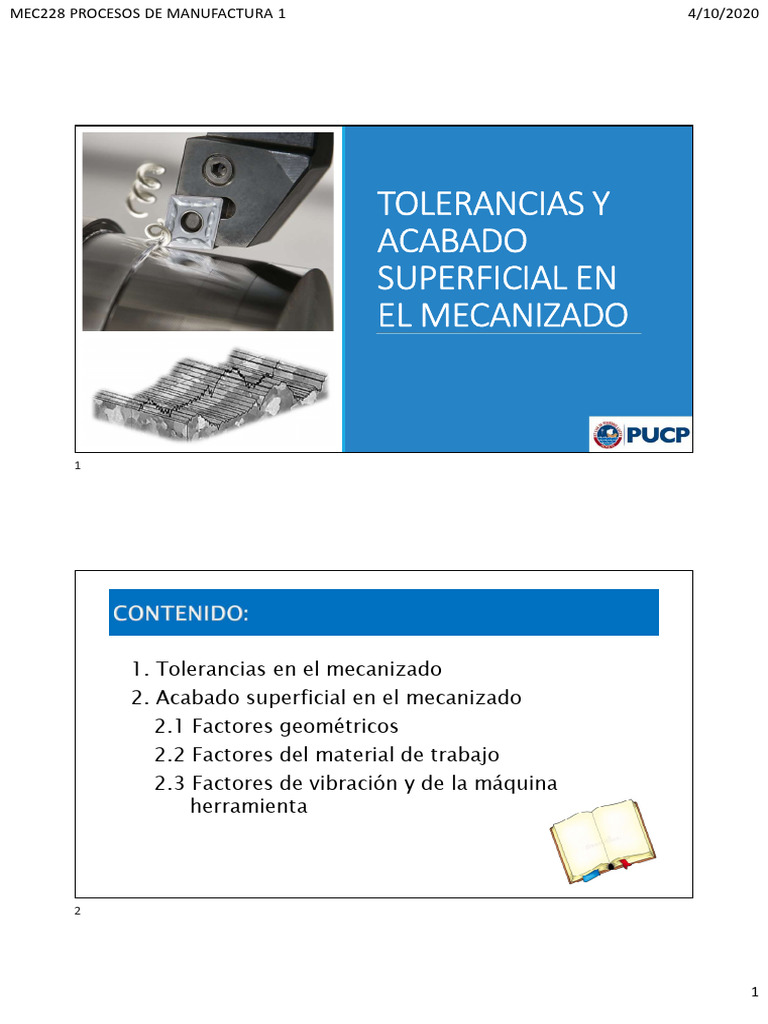 Tolerancias Y Acabado Superficial en El Mecanizado | PDF