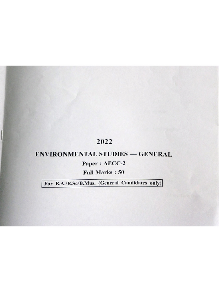 ENVS AECC-2 - Gen - 2022 | PDF