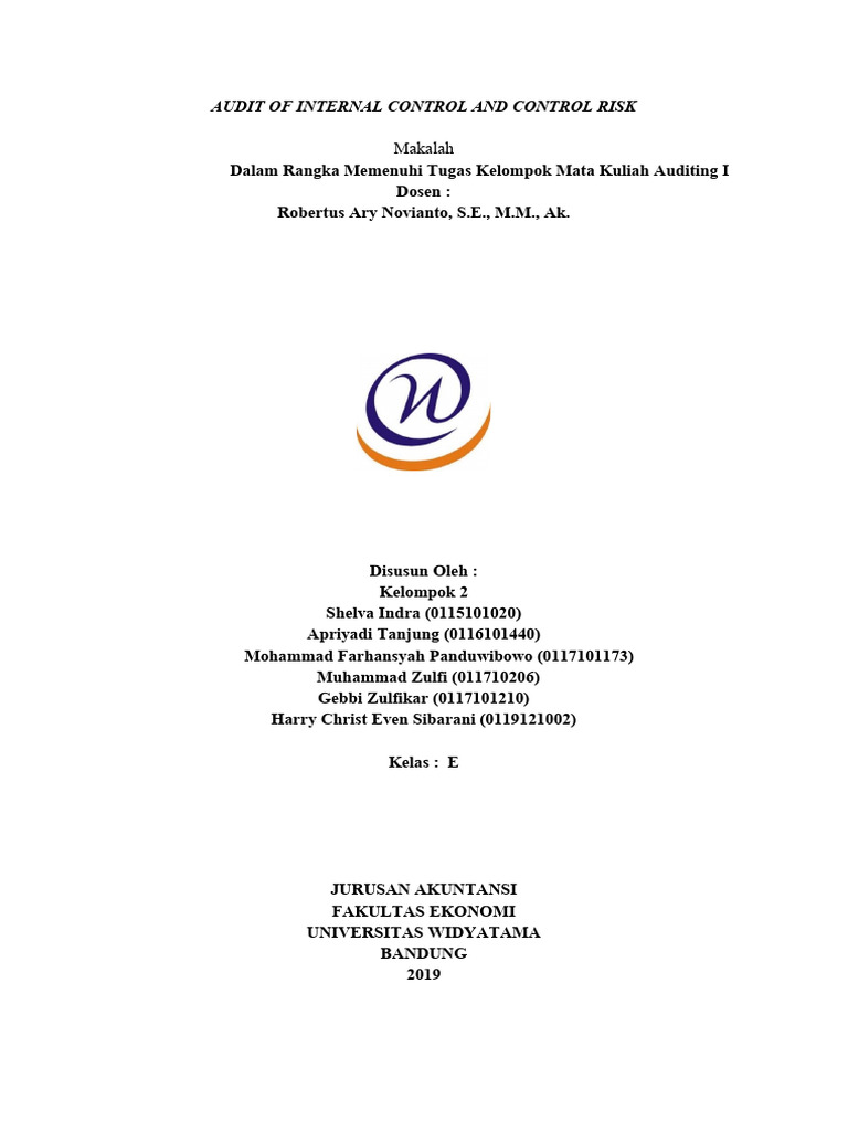 Makalah Audit Internal Control | PDF