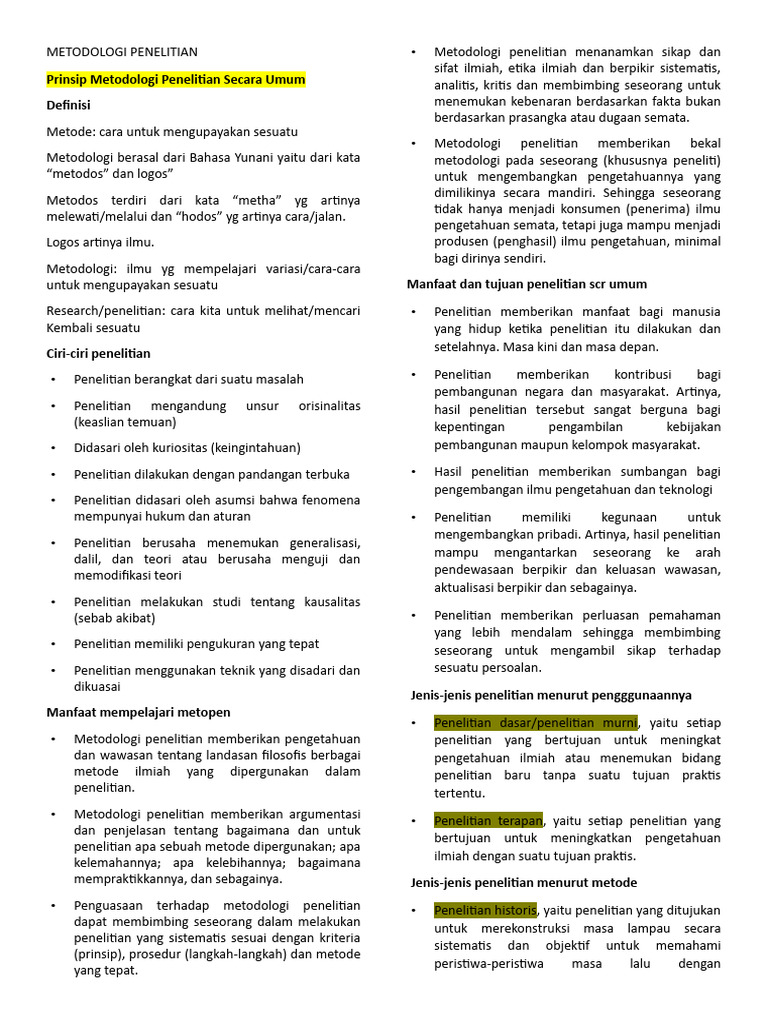 Metodologi Penelitian Uts | PDF