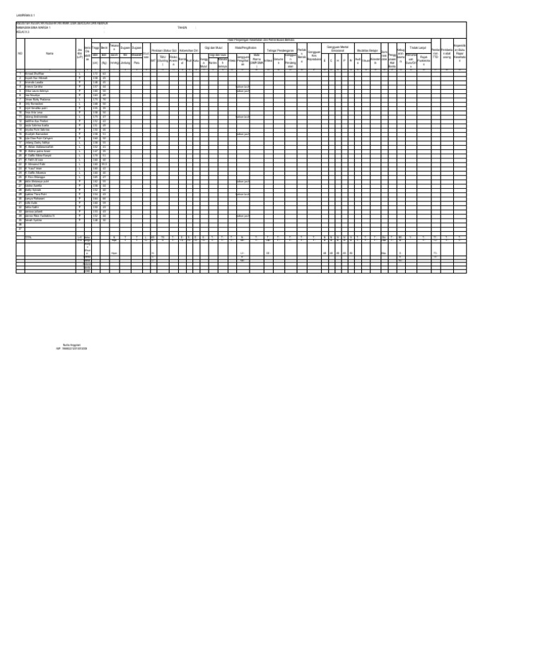 Form Penjaringan Data Uks X.3 | PDF