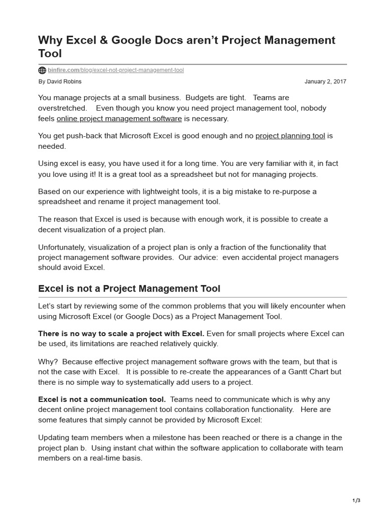 Why Excel Amp Google Docs Arent Project Management Tool | Download Free ... Why Excel Amp Google Docs Arent Project Management Tool | Download Free ...