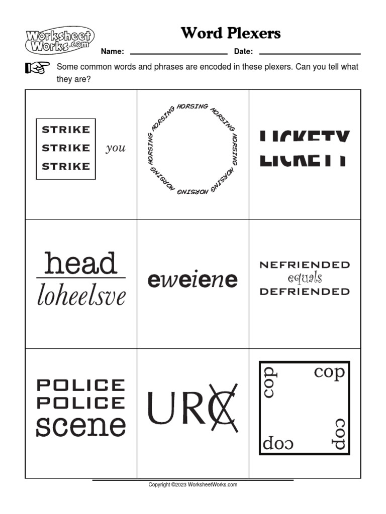WorksheetWorks Word Plexers 1 | PDF