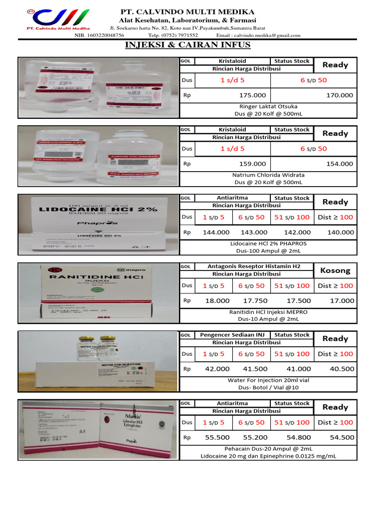 Katalog Injeksi | PDF | Chemical Substances | Chemical Compounds
