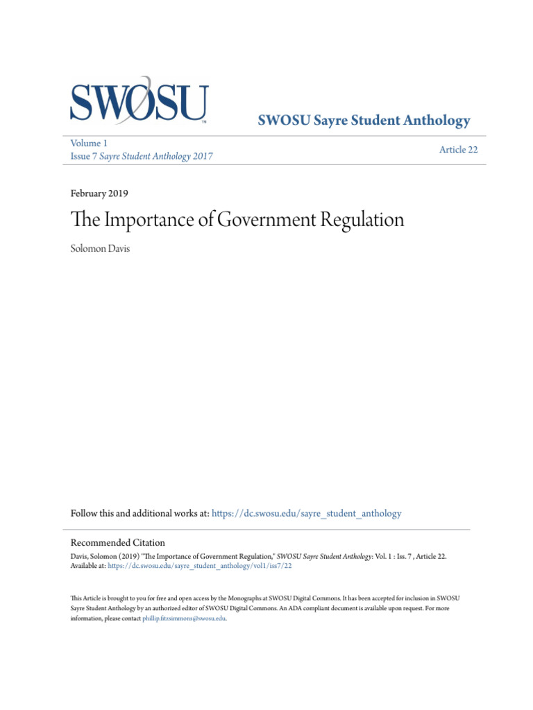 The Importance of Government Regulation | PDF | Monopoly | Profit ...