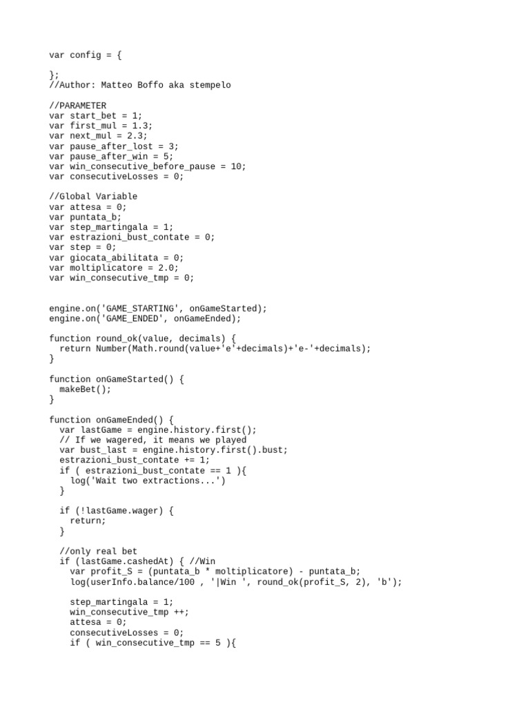 Bustabit Script | PDF