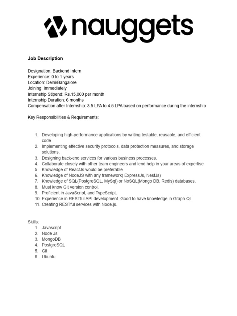 Backend Intern Assessment | PDF