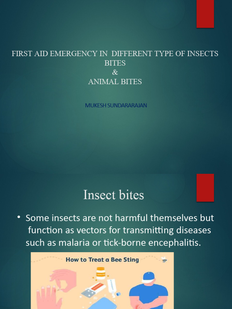 First Aid for Insect and Animal Bites | PDF | Wellness | Science ...