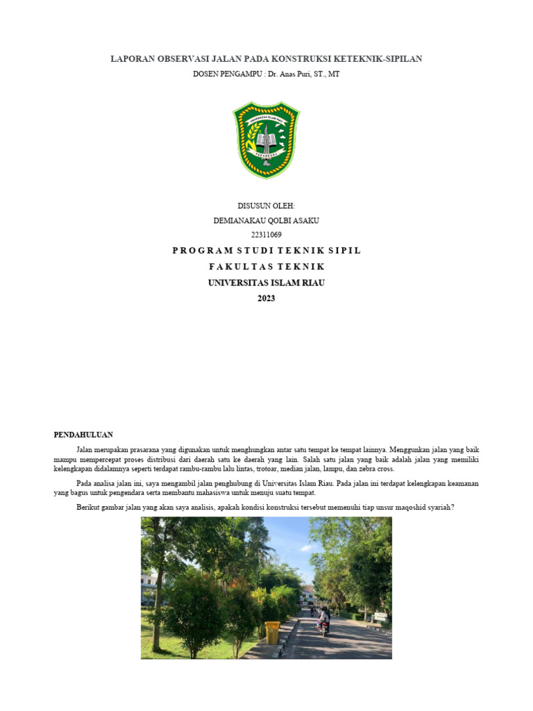 Islami Keilmuan 2023 Demianakau Qolbi Asaku Laporan | PDF