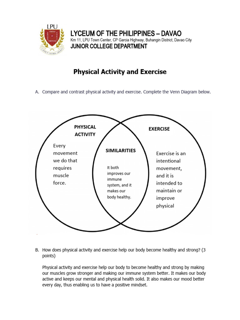 Peh A - Physical Activity and Exercise | PDF