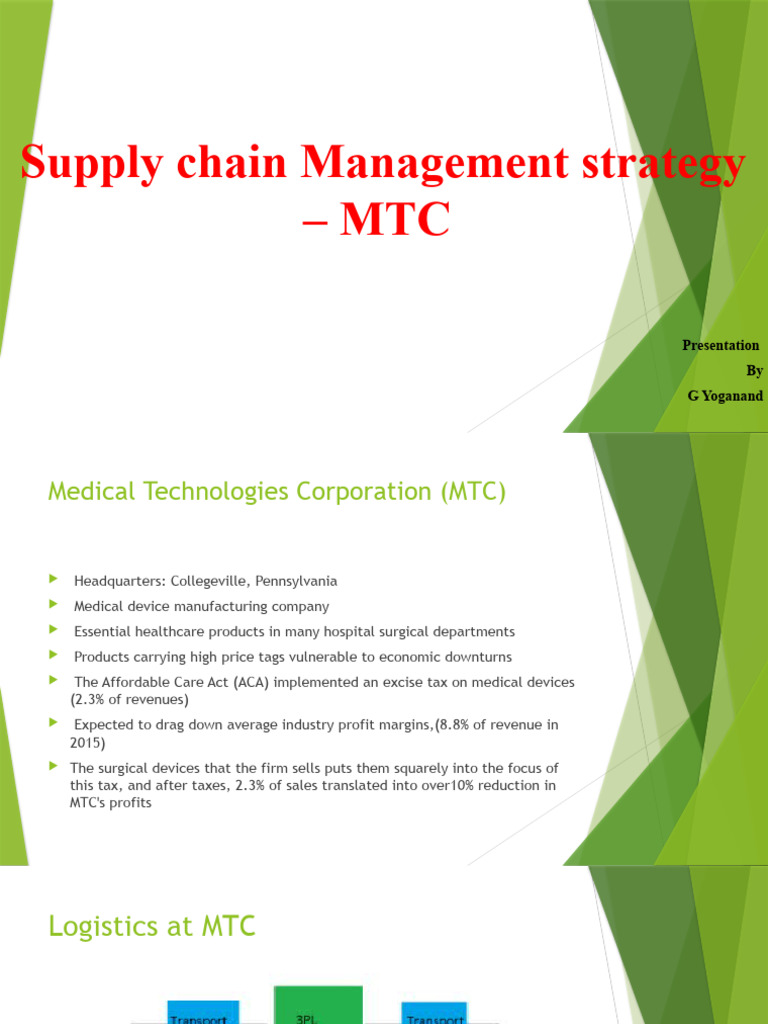 Supply Chain Management Strategy - MTC | PDF