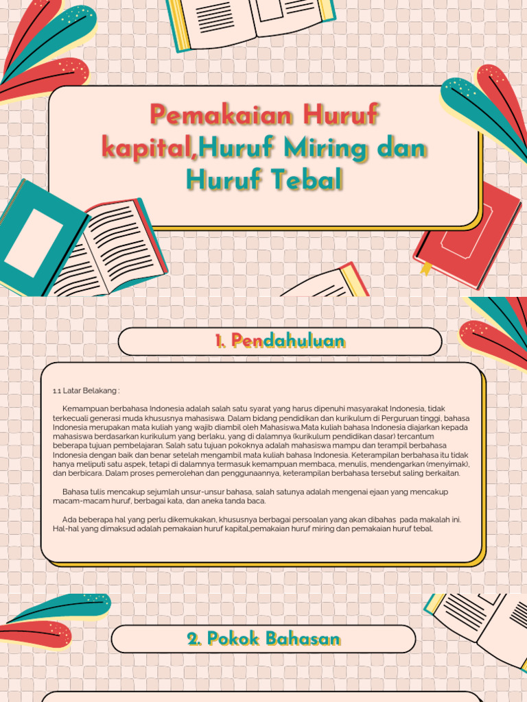 Penggunaan Huruf Kapital, Miring, Dan Tebal | PDF
