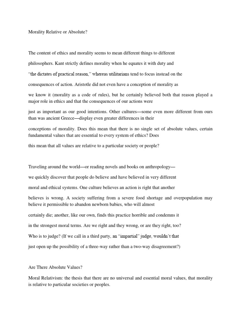 Dewi Morality Relative Or Absolute Pdf