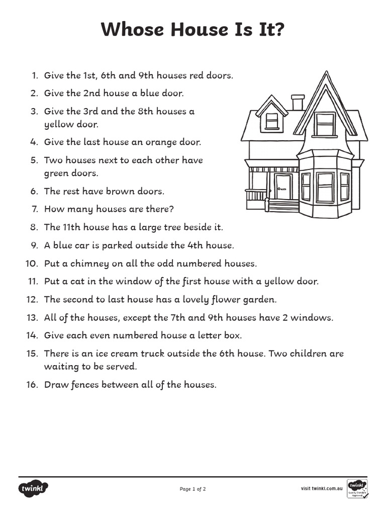 Whose House Activity Worksheet | PDF