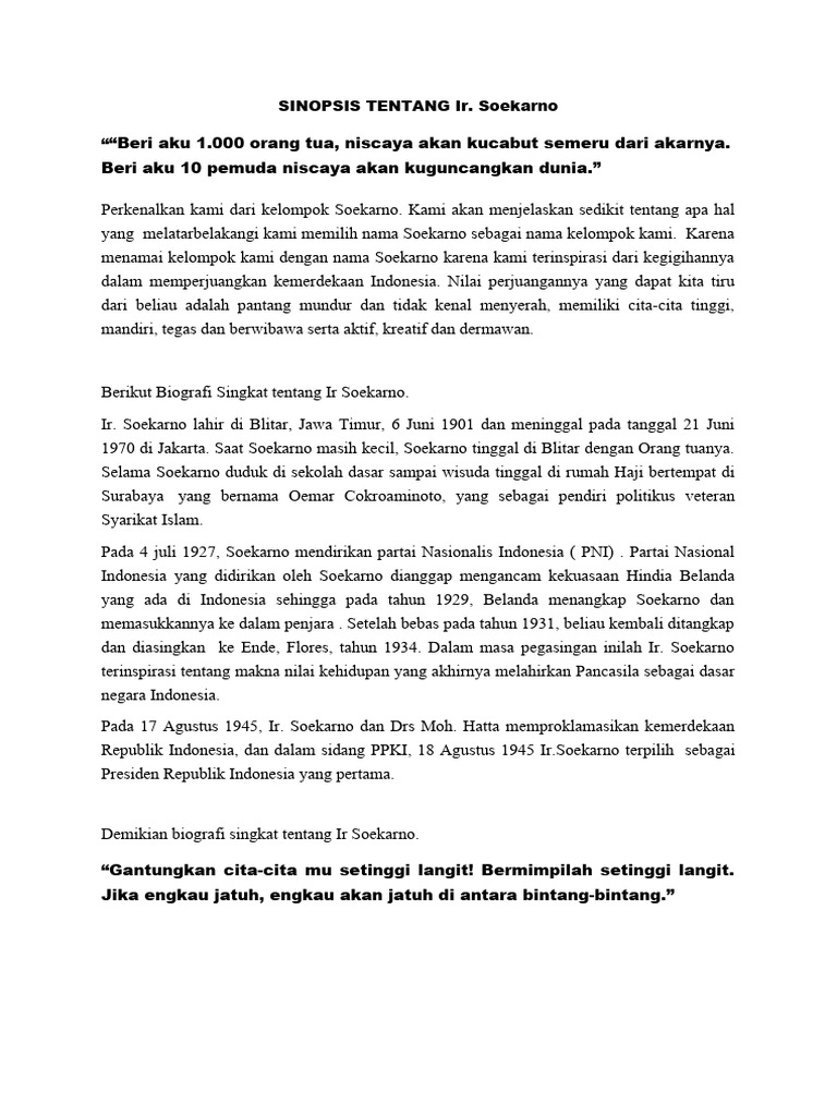 Biografi Singkat Ir. Soekarno | PDF