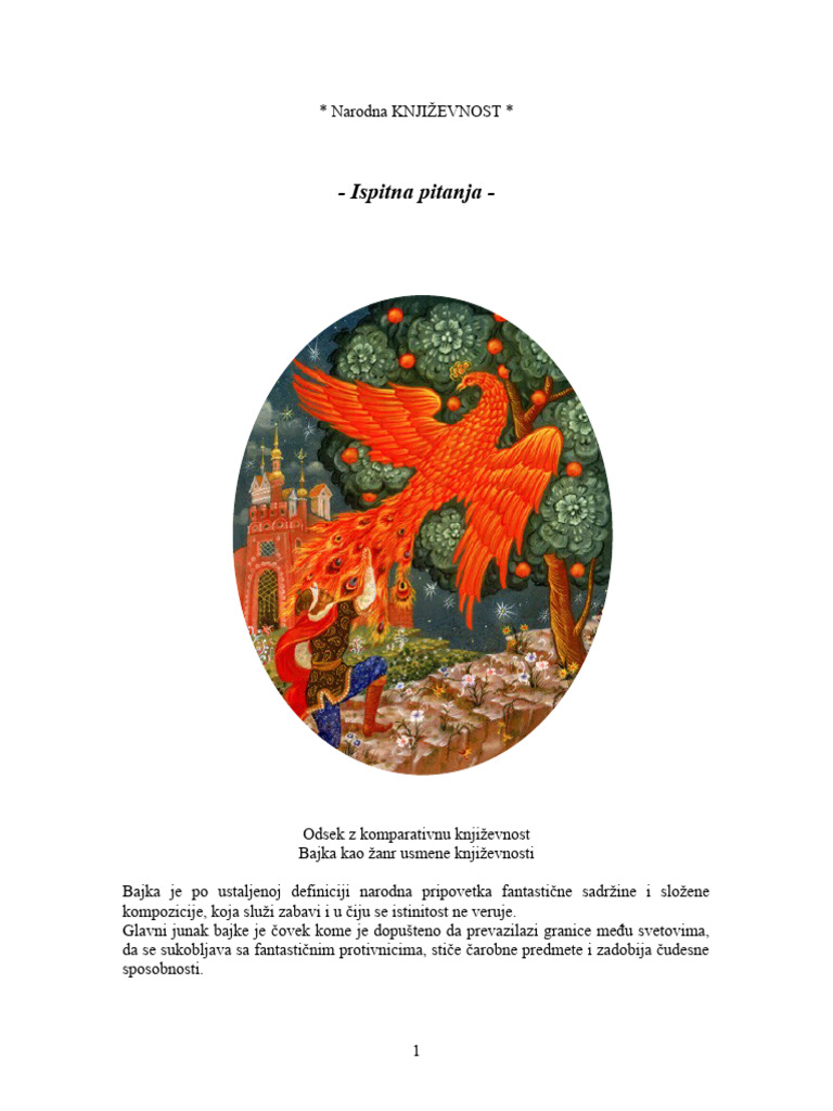 Narodna Knjizevnost | PDF