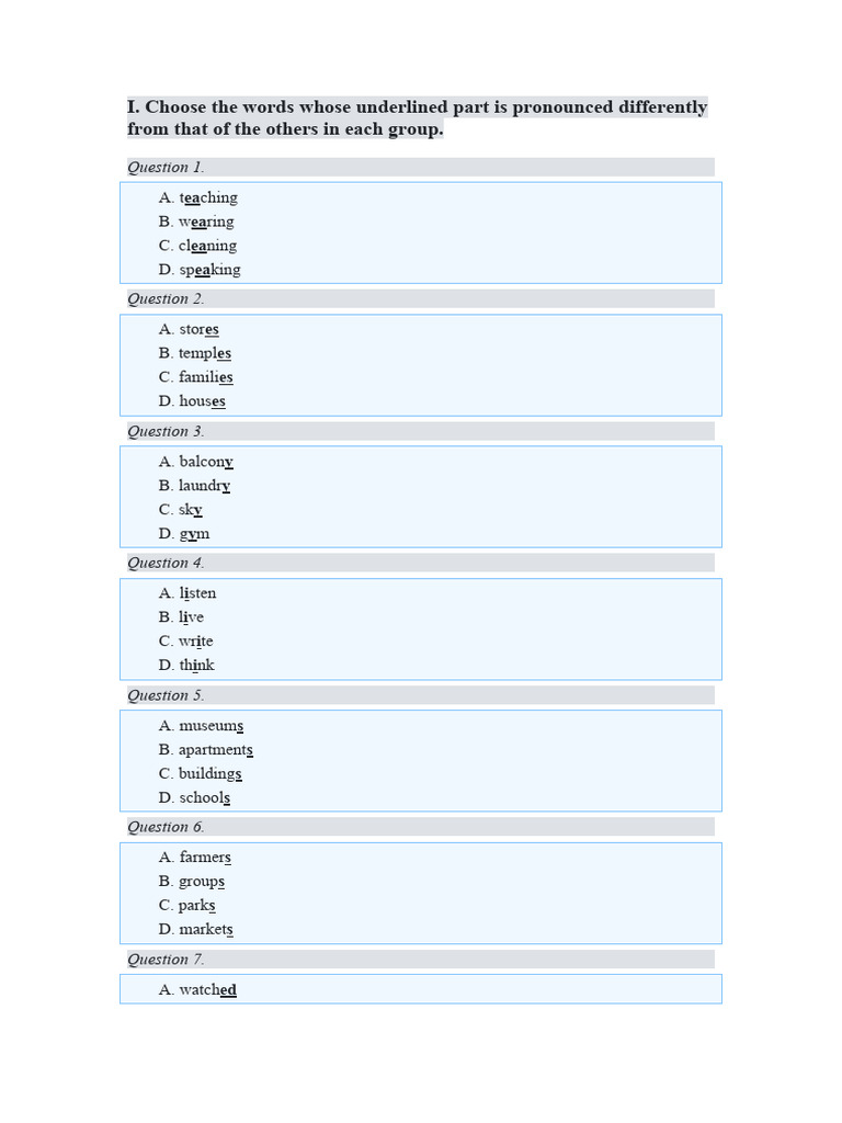 Test For Unit 1 Phonetics & Vocabulary | PDF
