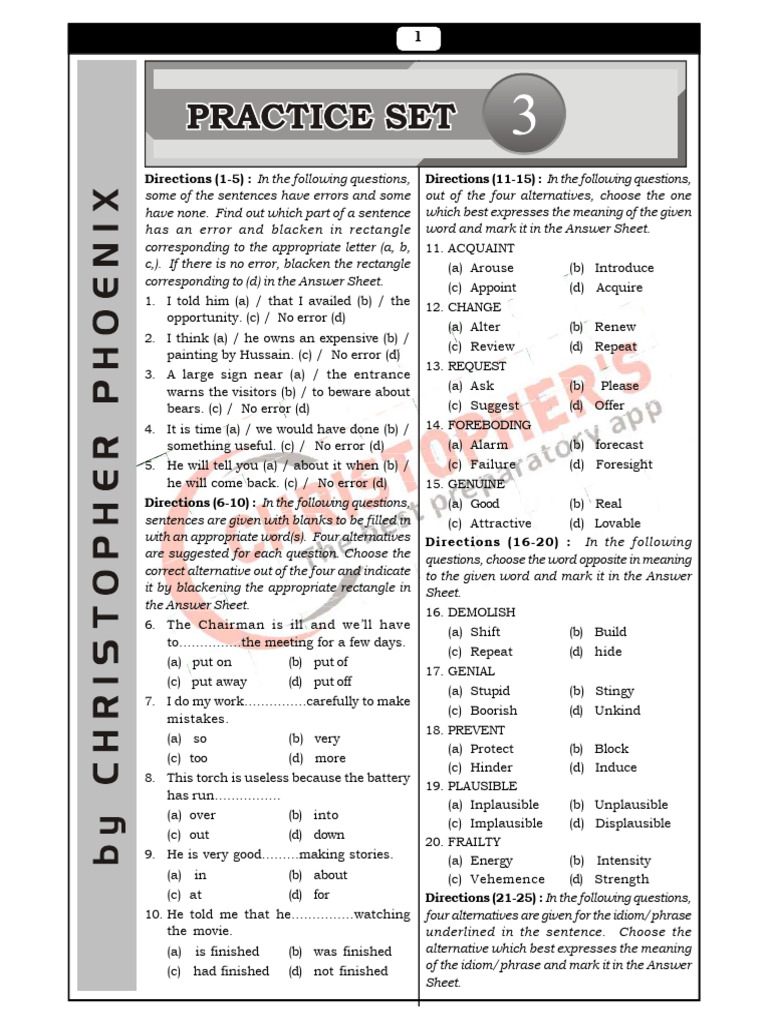006) Practice Set 3 Solomon | PDF