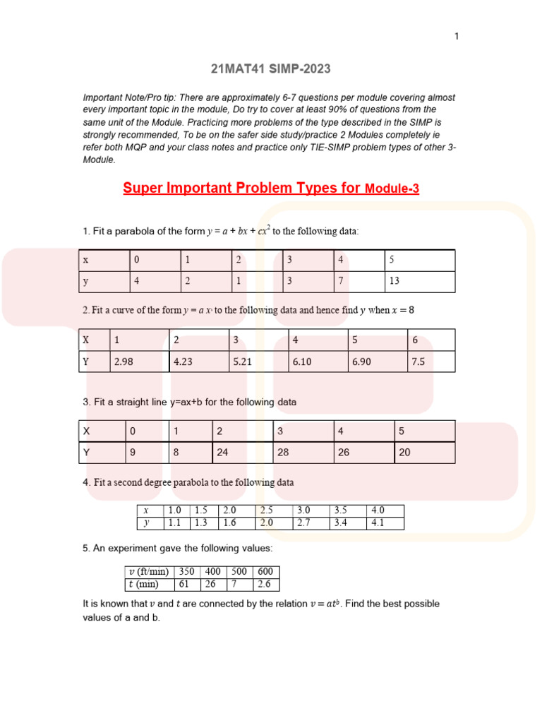 21mat41 Simp 2023 | PDF | Probability Distribution | Variance