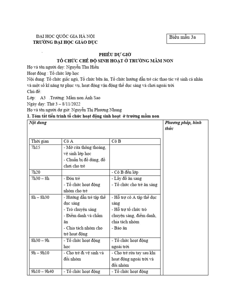 Biểu mẫu 3a | PDF