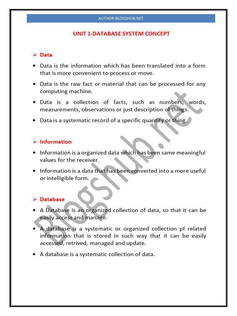 DBMS Unit1 1 | PDF | Databases | Relational Model