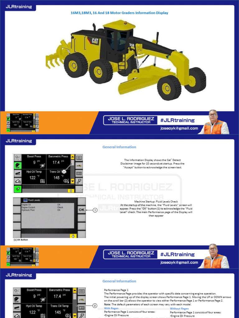 16M3,18M3, 16 and 18 Motor Graders Information Display | PDF | Menu ...