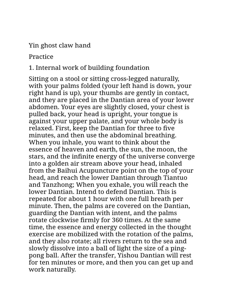 Yin Ghost Claw Hand | PDF