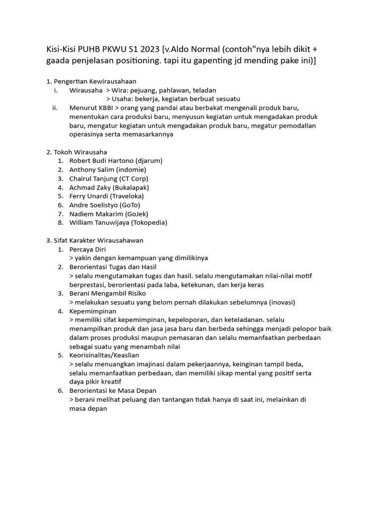 Kisi - PUHB PKWU vAldoNormal | PDF