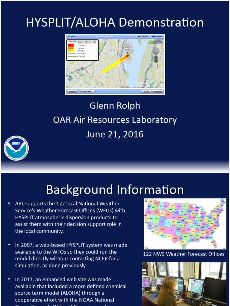 HYSPLIT - ALOHA Model Demo - Rolph | PDF | National Weather Service | Earth Sciences