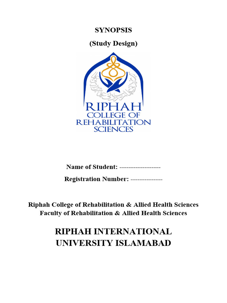 NEW Template For Synopsis | PDF | Physical Therapy | Randomized ...
