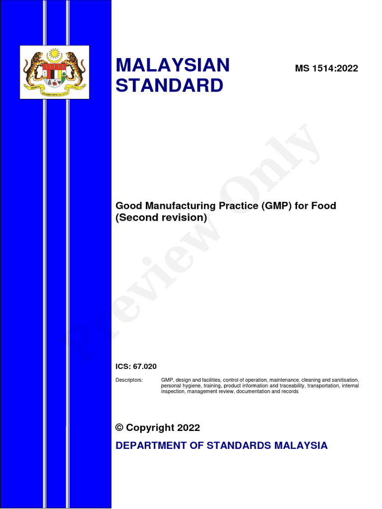 Major Changes To MS 1514-2022 | PDF | Standardization