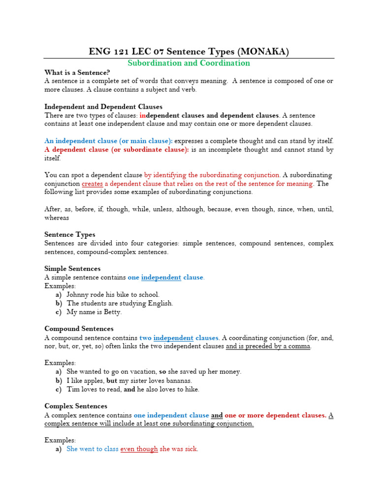 ENG 121 LEC 07 Sentence Types - and Functions of Sentences - August2023 ... ENG 121 LEC 07 Sentence Types - and Functions of Sentences - August2023 ...