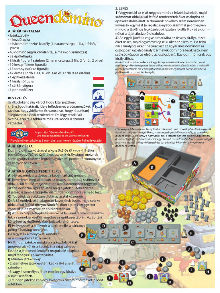 Queendomino Társasjáték Játékszabály | PDF