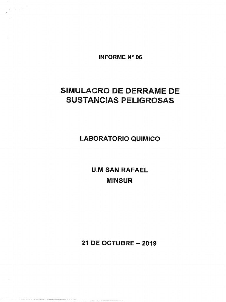 Informe de Derrame de Sust. Peligrosas | PDF