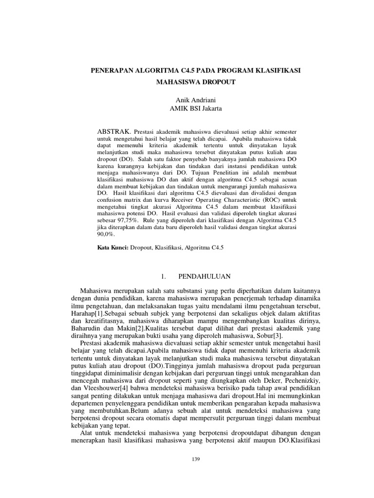 Penerapan Algoritma c4.5 Pada Program Klasifikasi | PDF Penerapan Algoritma c4.5 Pada Program Klasifikasi | PDF