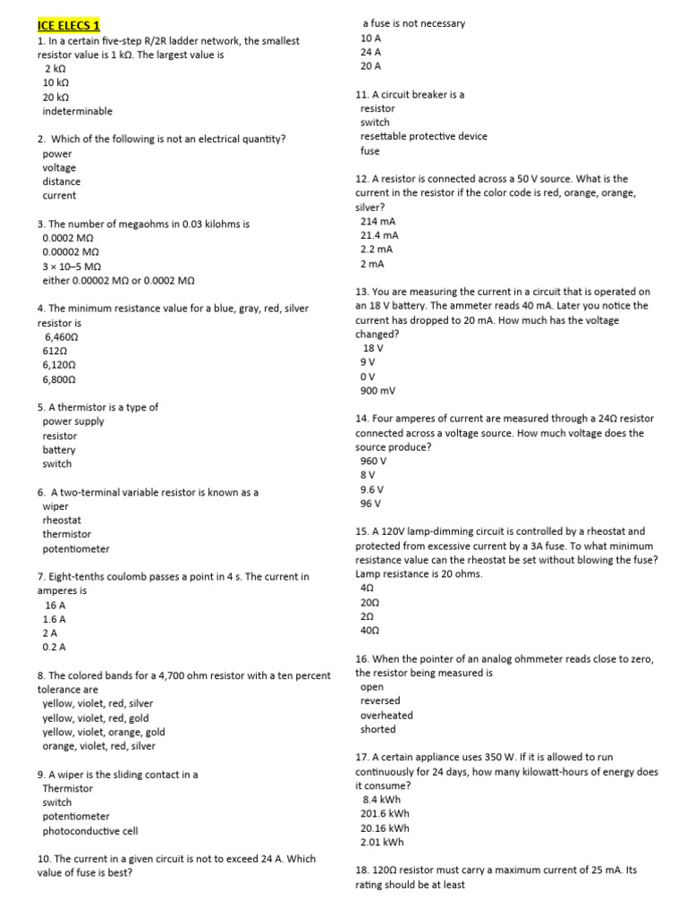 Elecs 1 | PDF | Science & Mathematics