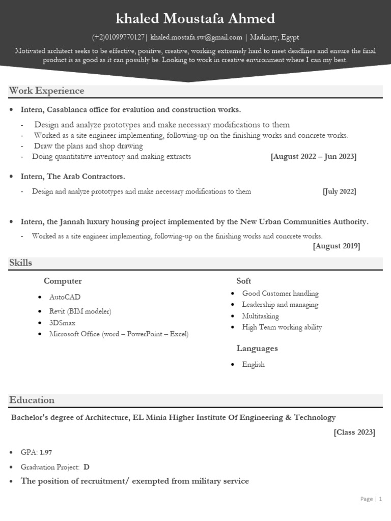 Khaled Mostafa CV | PDF | Engineering | Computing