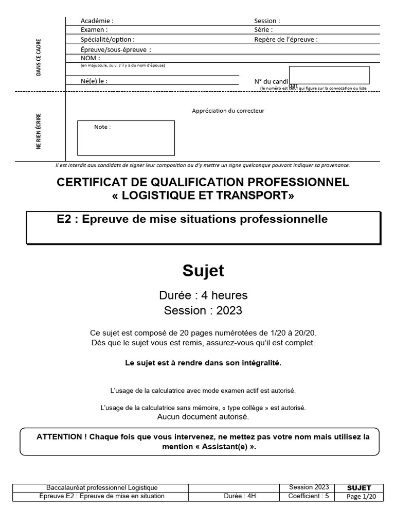 Epreuve de Mise en Situation Professionnel | PDF