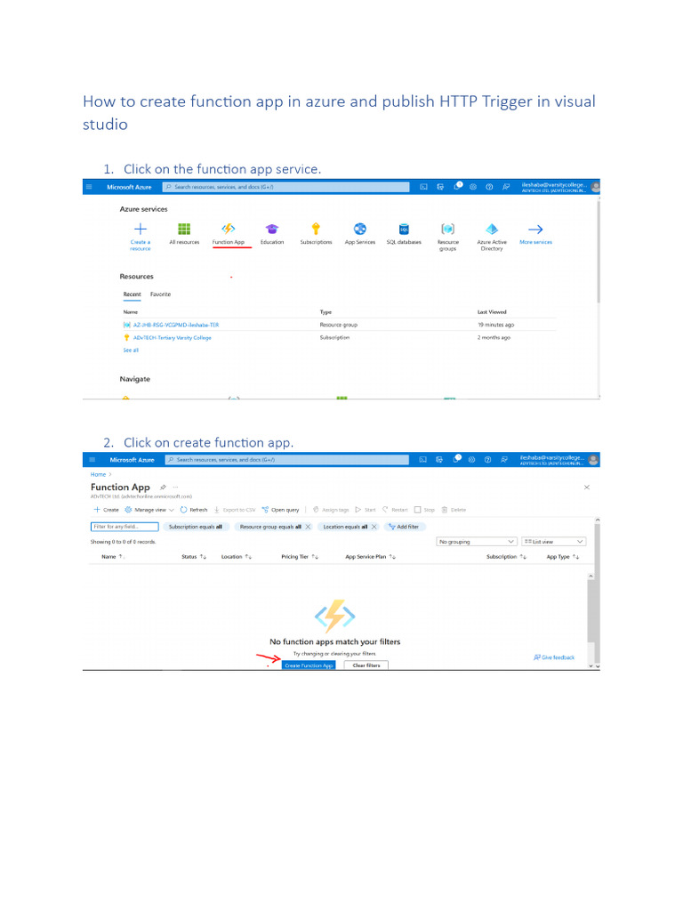 How To Create Function App in Azure and Publish HTTP Trigger in Visual ... How To Create Function App in Azure and Publish HTTP Trigger in Visual ...