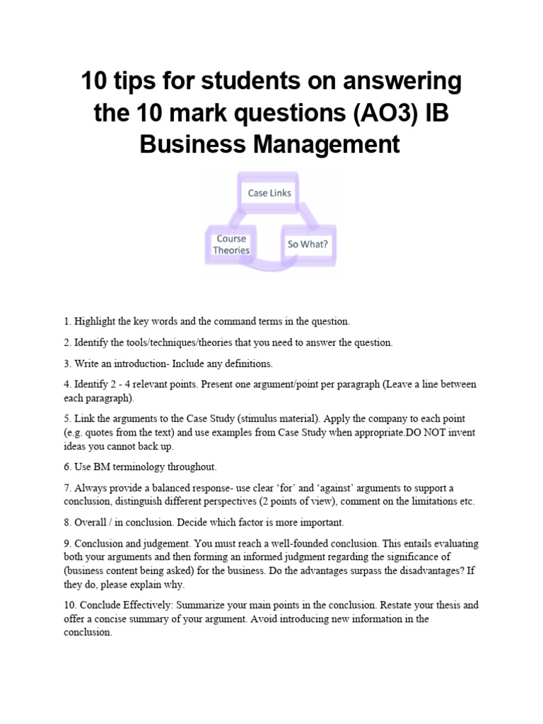 10 Tips For Students On Answering The 10 Mark Questions | PDF