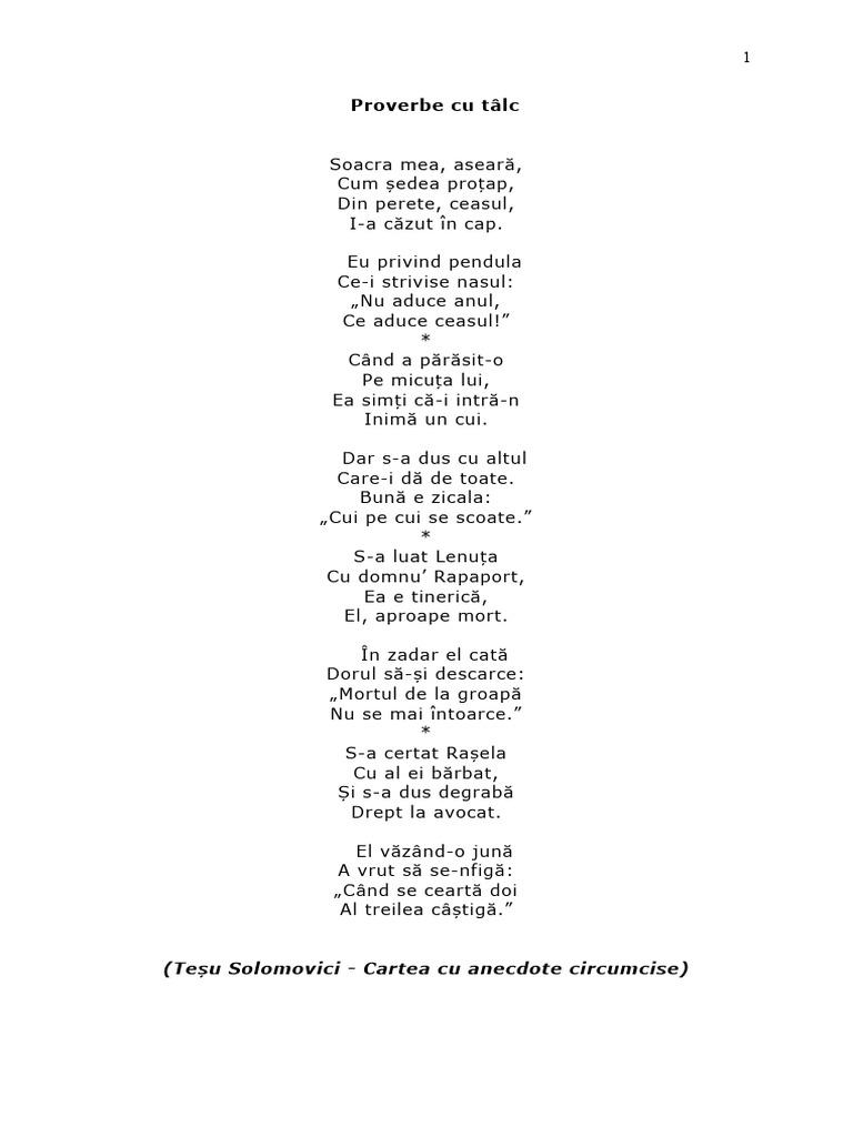Proverbe Cu Tâlc | PDF