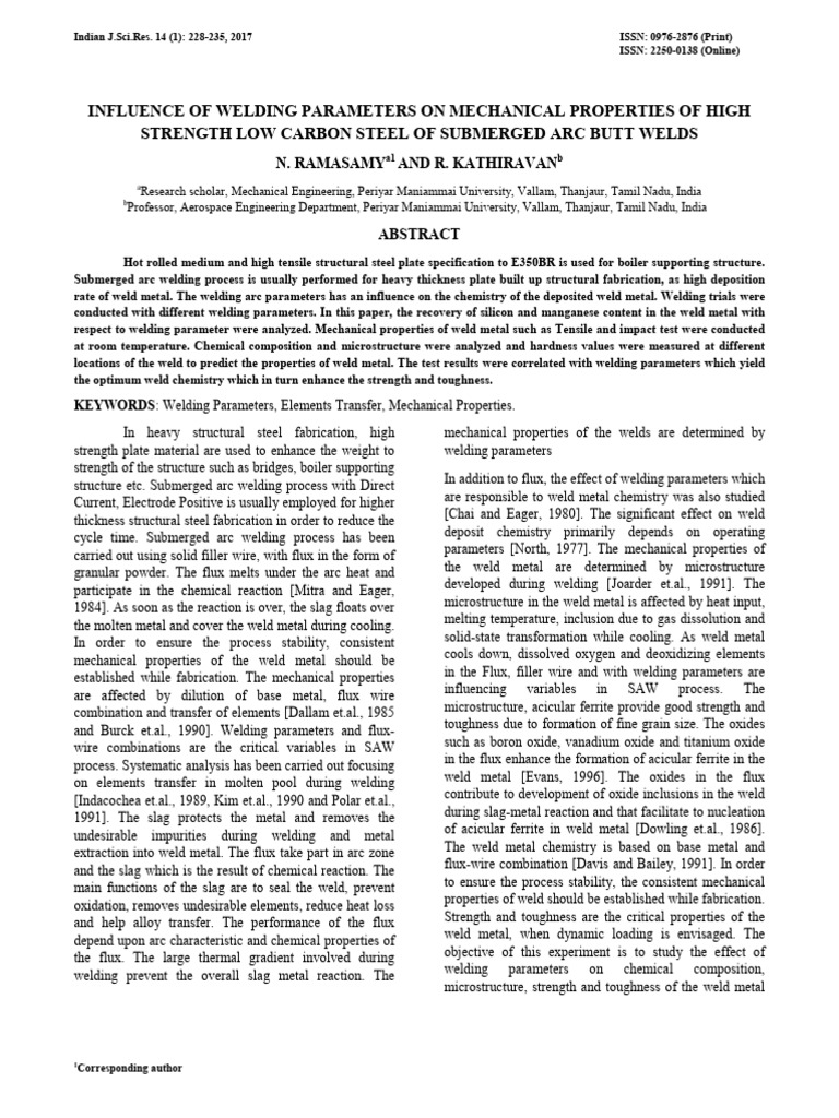 Welding Parameters Impact on E350BR Steel | PDF | Construction | Welding