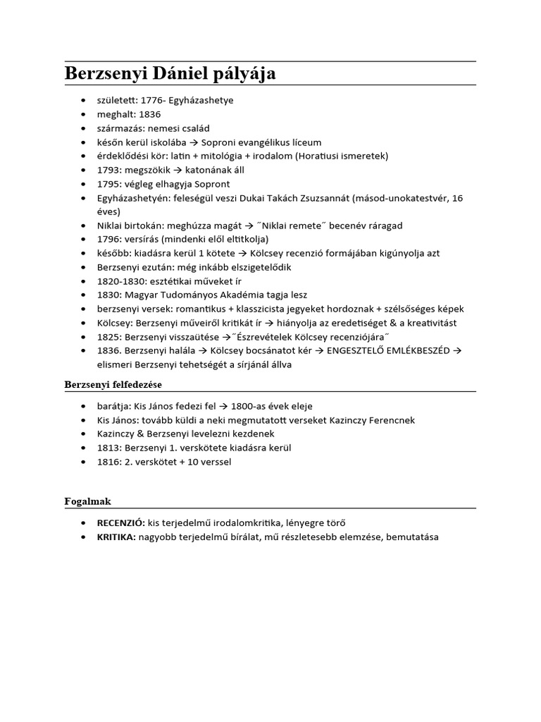 Berzsenyi Dániel | PDF