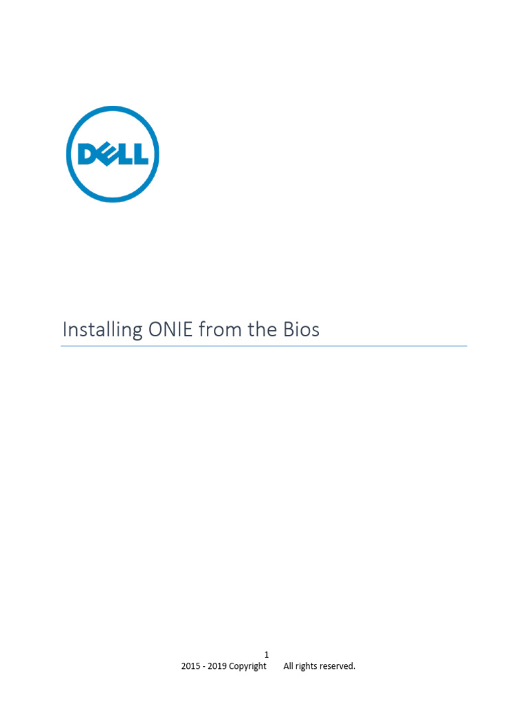 ONIE Recovery 02262019 Final | PDF