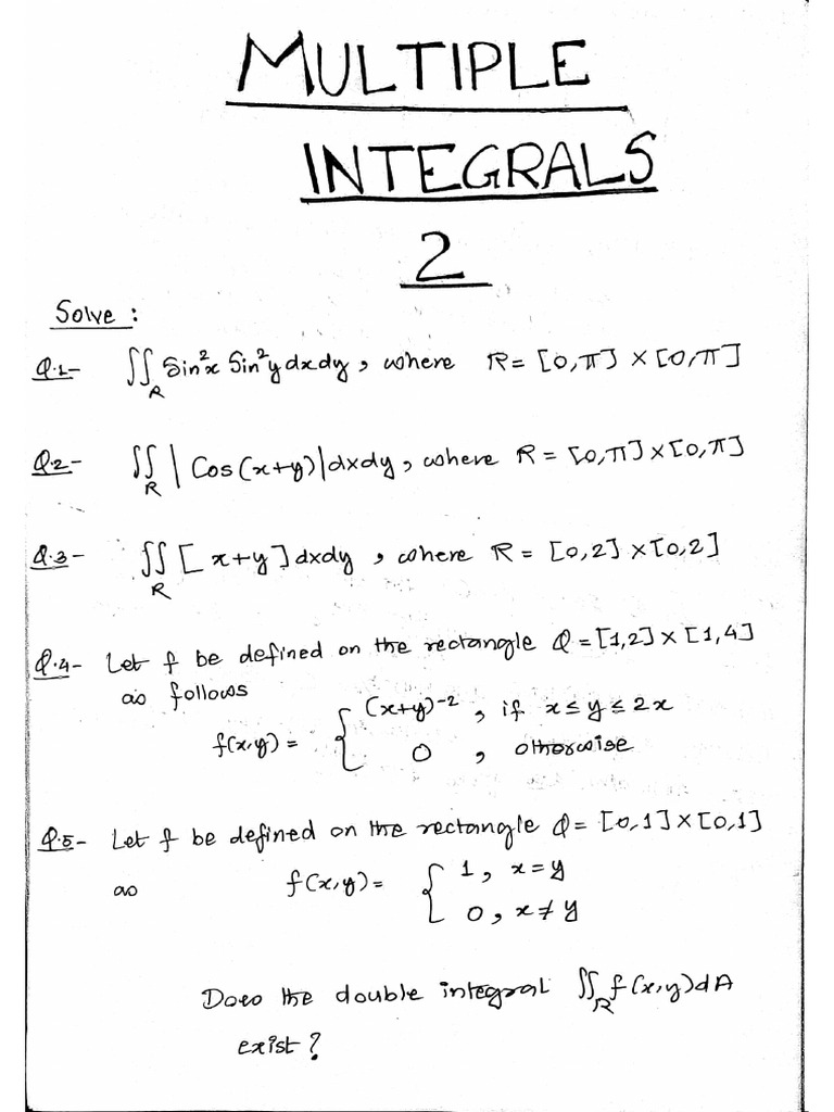 MI 2. Multiple Integration - Assignment 2 | PDF