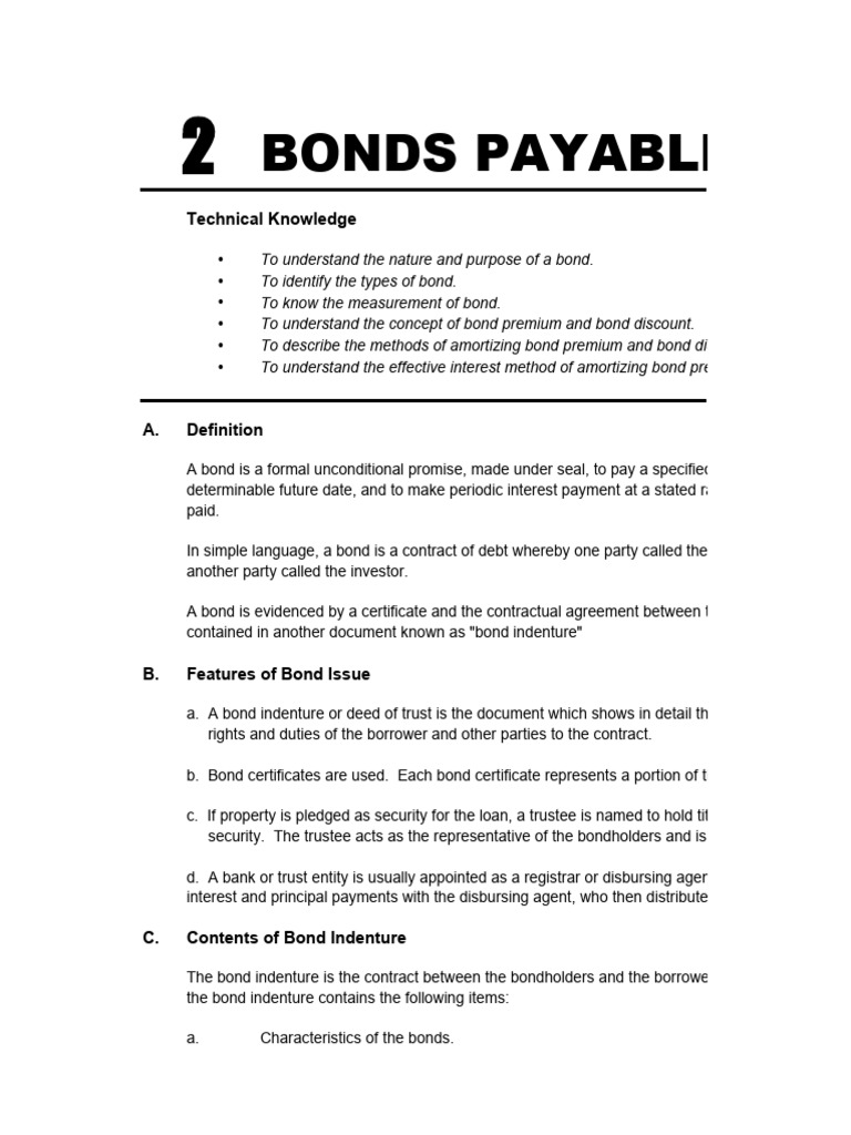 Understanding Bond Indentures and Premiums | PDF | Bonds (Finance ...