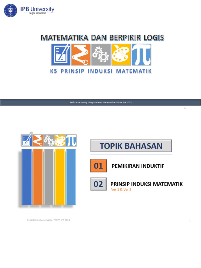 MBL K5 Prinsip Induksi Matematik 2023 | PDF